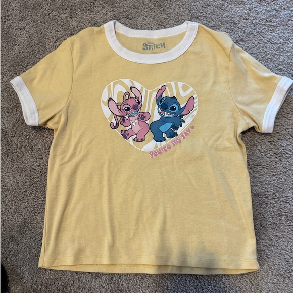 Disney | Shirts & Tops | Disney Yellow Stitch Tshirt | Poshmark